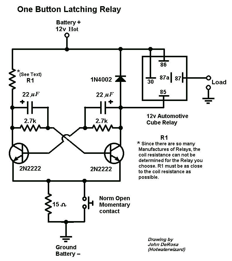 Latching Relay Circuit Diagram