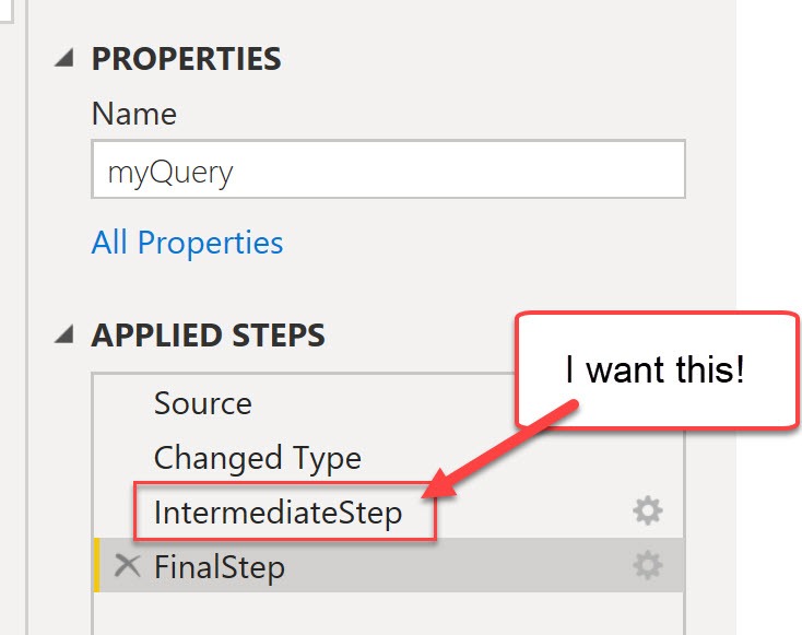 Reference an intermediate step from a different query in Power Query Reference an intermediate step from a different query in Power Query