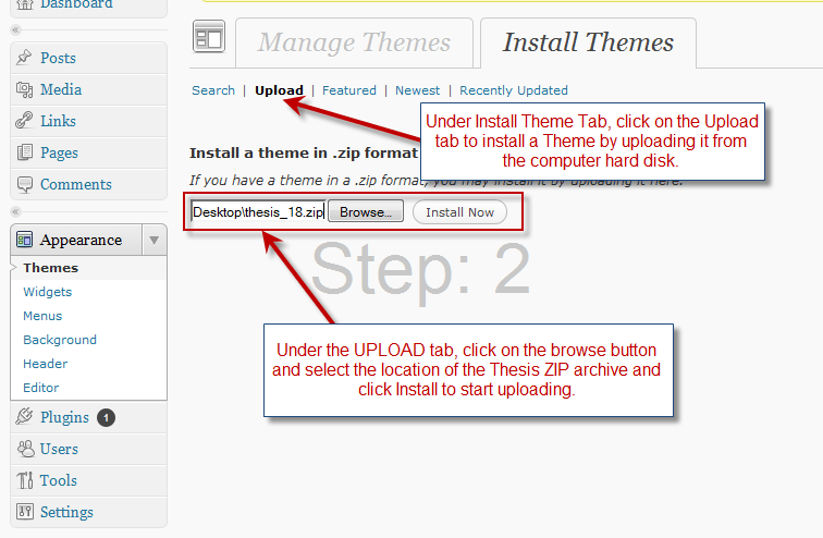 Tutorial To Install Thesis Theme On A Wordpress Blog In 3 Steps
