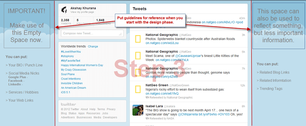 Quick-n-Easy way to Create Twitter Background - Part 1 [Design Layout]