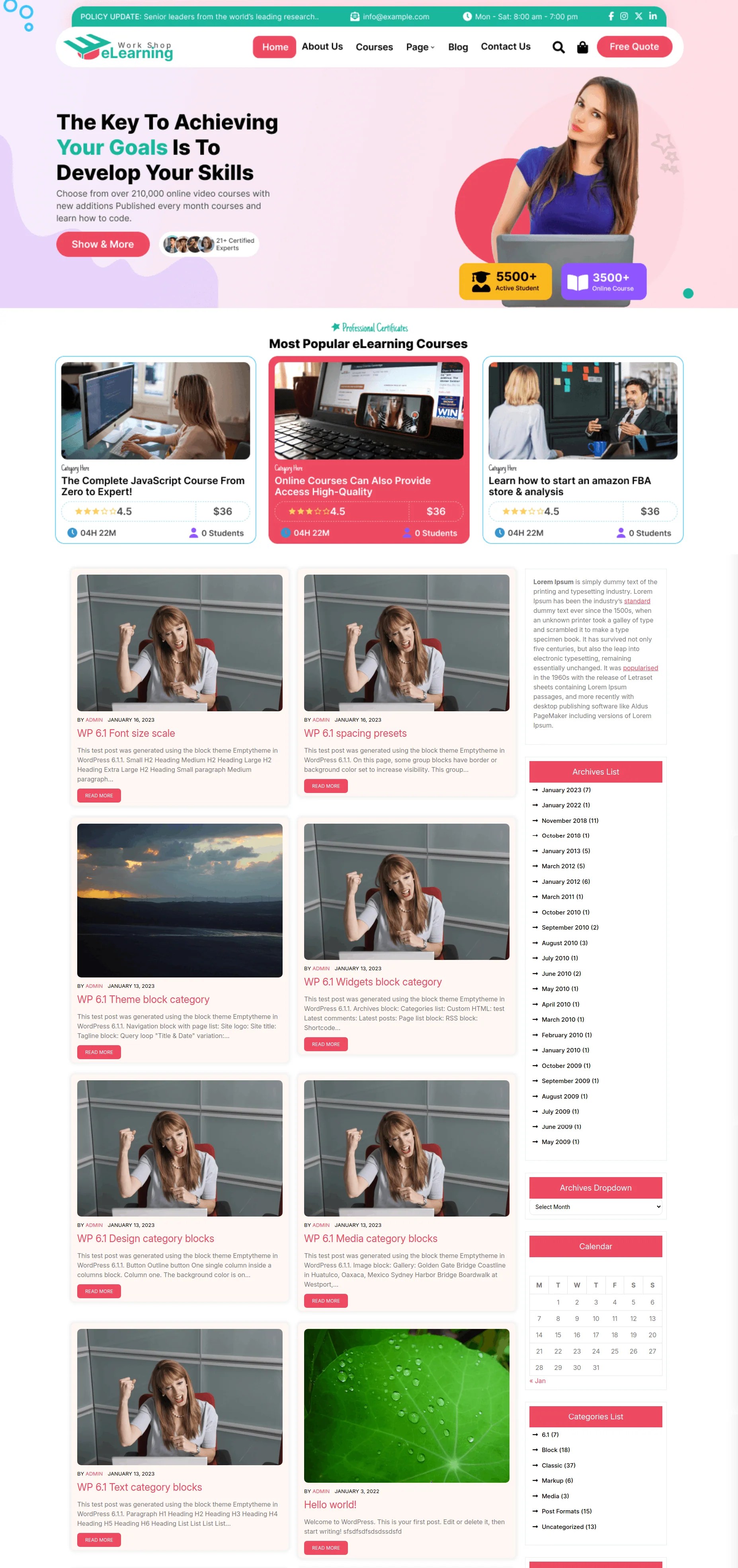 Free Elearning Wordpress Theme Build Your Learning Platform