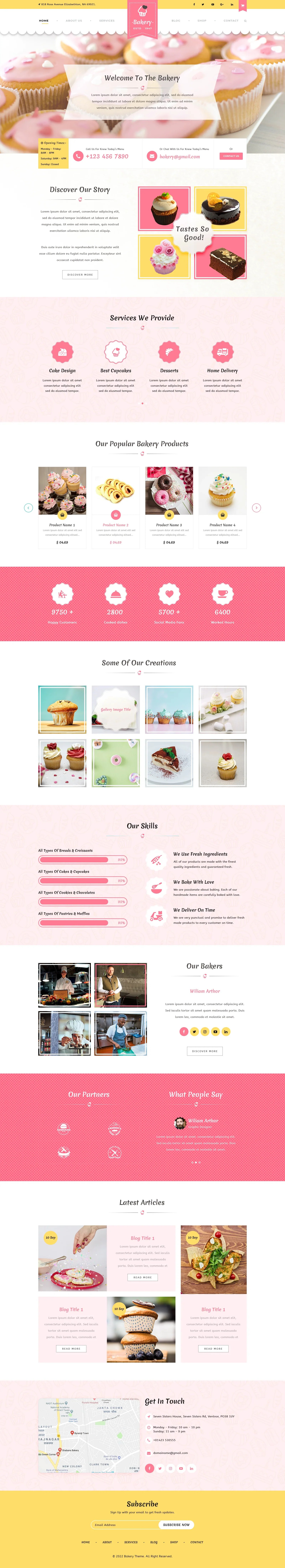 Get A Free Bakery Wordpress Theme For Your Online Bakery Store