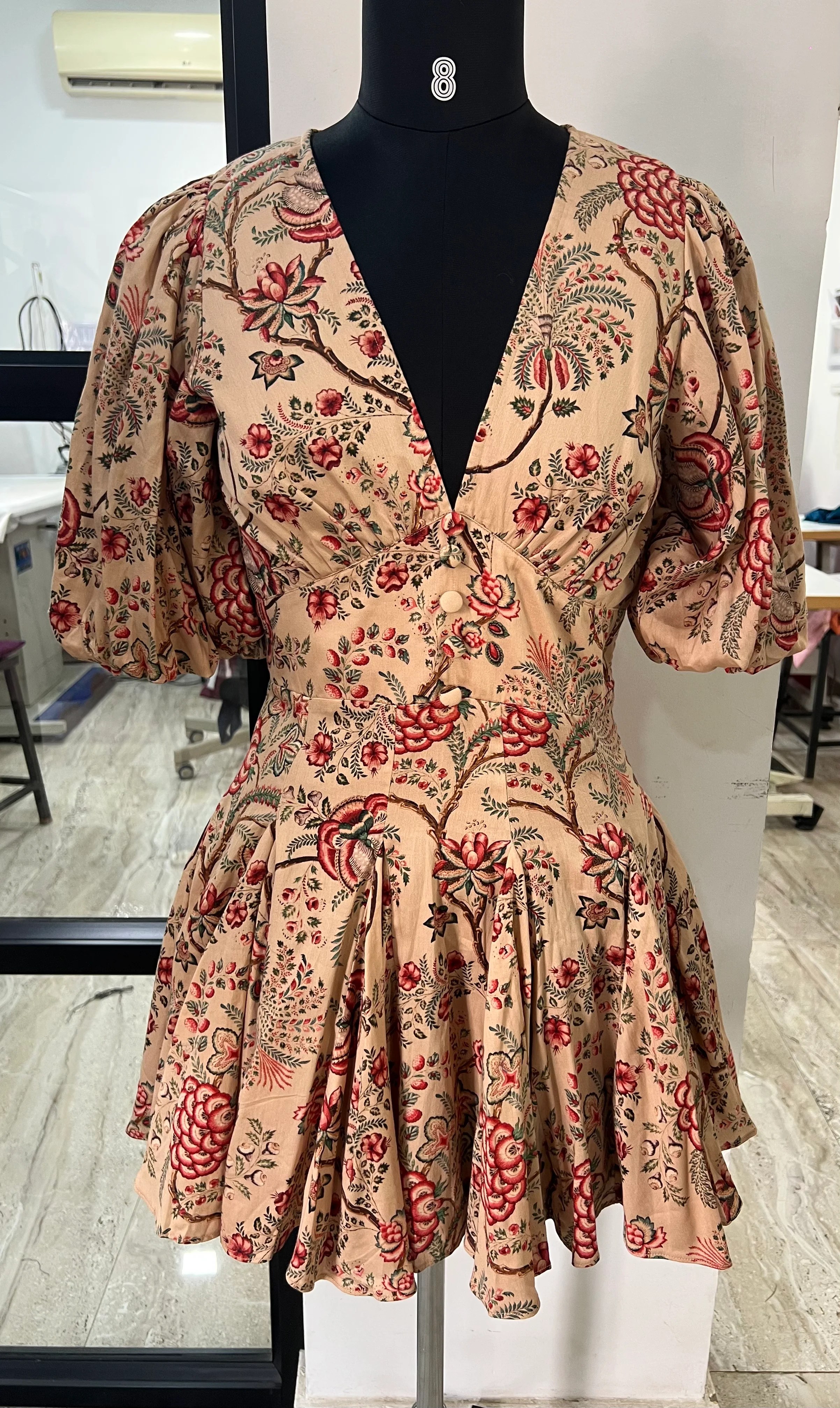 Peach Begum Skater Dress Ready To Ship Nava