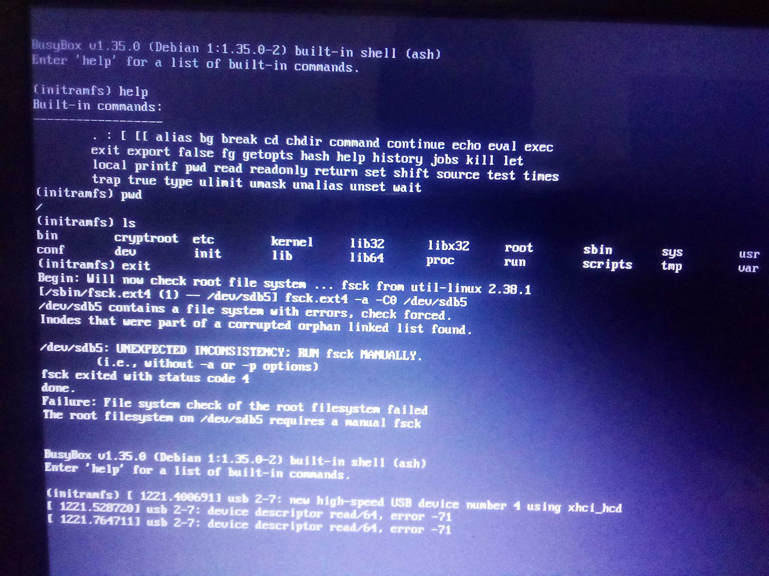 Fix Busybox Intramfs Error Devsdbx Contains Files System With Errors