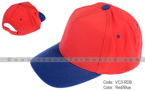 Red-Blue Baseball Caps Cotton 6-Panel with Velcro Closure - Dubai UAE ...