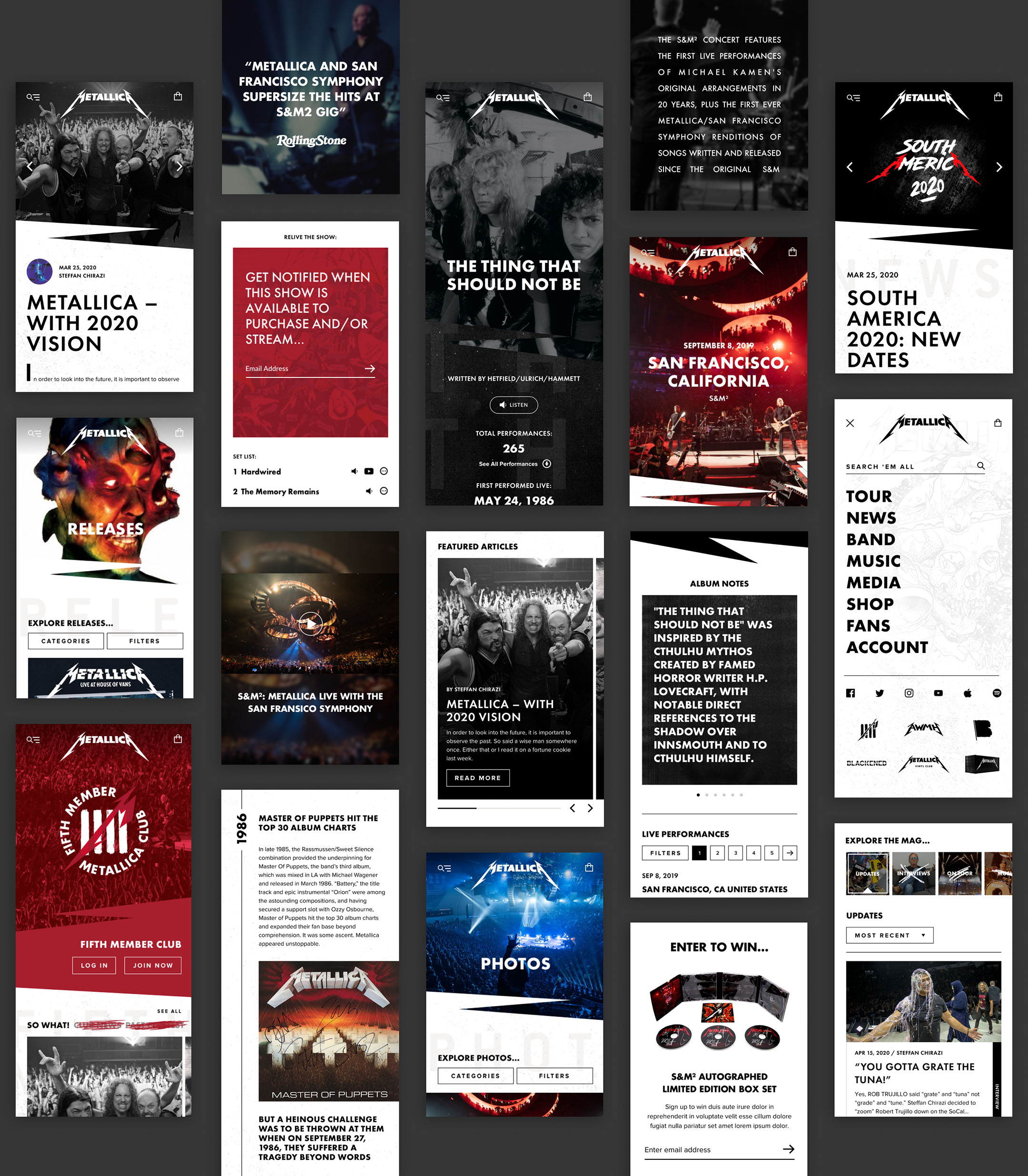 Metallica.com Redesign by Pattern | UX & UI Design, eCommerce, Brand ...
