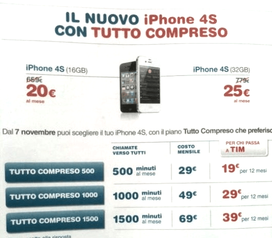 iPhone 4S ecco le offerte di Tim, Vodafone e 3 | Tissy Tech
