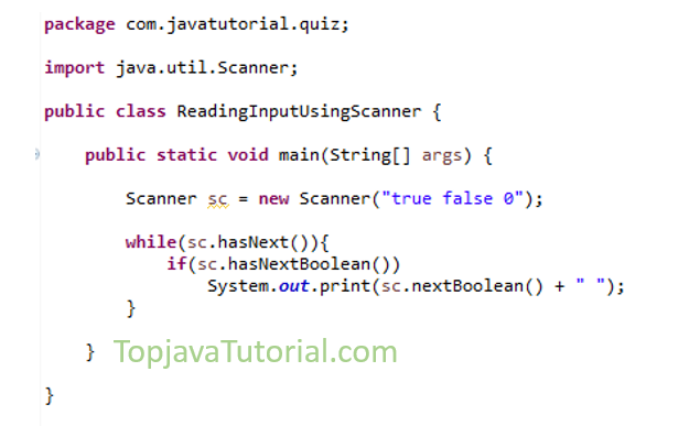 Java quiz on reading Input data using Scanner - TopJavaTutorial