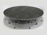 Portable Circular Stage Platform Riser Grey Carpet 6ft X6ft Tourgo