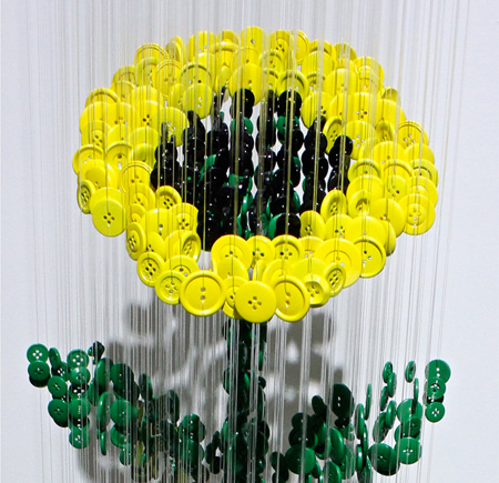 Suspended buttons form the shapes of amazing stuff and objects – Rania ...