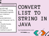 Java Convert A List To String Tracedynamics