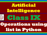Comprehensive Notes Operations Using List In Python Class 9