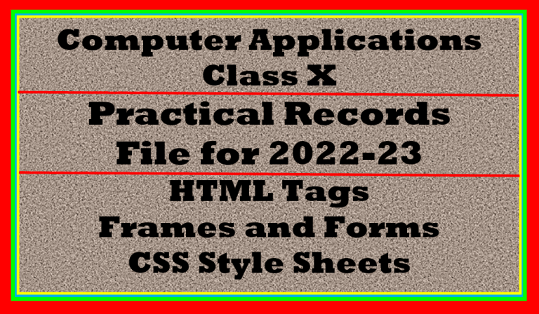 Practical File Computer Applications Class 10 Comprehensive Guide