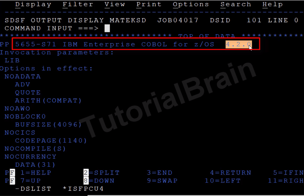 COBOL Versions — How to check version of COBOL — TutorialBrain