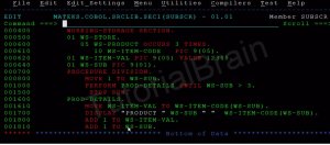 COBOL Arrays - Internal Table — TutorialBrain