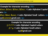 Html Character Encoding Hexadecimals Tutorial Tutorialbrain