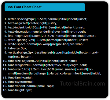 CSS Fonts — TutorialBrain