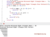 C Program To Print Inverted Mirrored Right Triangle Star Pattern