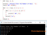 C Program To Print Inverted Right Triangle Number Pattern
