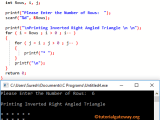 C Program To Print Inverted Right Triangle Star Pattern