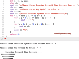C Program To Print Inverted Star Pyramid