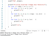 C Program To Print Inverted V Star Pattern