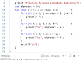 C Program To Print Pyramid Alphabets Pattern