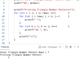 C Program To Print Triangle Numbers Pattern