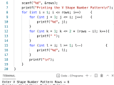 C Program To Print V Numbers Pattern