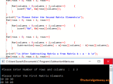 C Program To Subtract Two Matrices