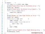 C Program To Right Rotate Array Elements