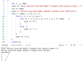 C Program To Print Hollow Inverted Right Triangle Star Pattern