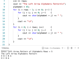 C Program To Print Left Arrow Alphabets Pattern