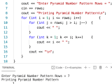 C Program To Print Pyramid Numbers Pattern