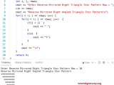 C Program To Print Reverse Mirrored Right Triangle Star Pattern