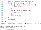 C Program To Print Rhombus Star Pattern