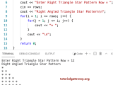 C Program To Print Right Triangle Star Pattern