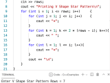 C Program To Print V Star Pattern