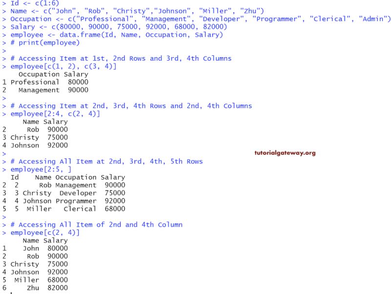 Data Frame in R Programming