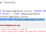 Forward Only Cursor In Sql Server