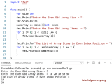 Go Program To Print Array Items In Even Index Position