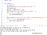 Go Program To Print Array Items In Odd Index Position