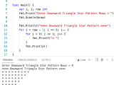 Go Program To Print Downward Triangle Star Pattern