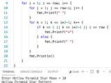 Go Program To Print Hollow Star Pyramid Pattern