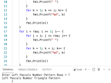 Go Program To Print Left Pascals Number Triangle