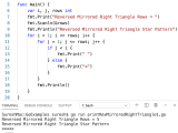 Go Program To Print Reversed Mirrored Right Triangle Pattern