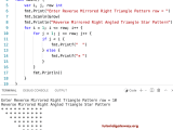 Go Program To Print Reverse Mirrored Right Triangle Star Pattern