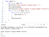 Go Program To Print Right Angled Triangle Number Pattern
