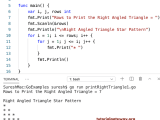 Go Program To Print Right Angled Triangle Star Pattern