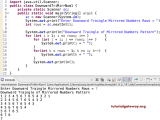 Java Program To Print Downward Triangle Mirrored Numbers Pattern